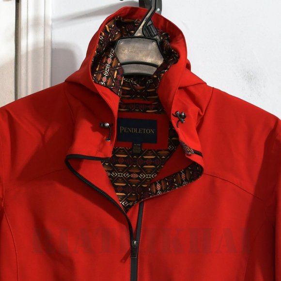 Pendleton | Jackets & Coats | Nwt Red Pendleton Ladies Hooded Rain ...
